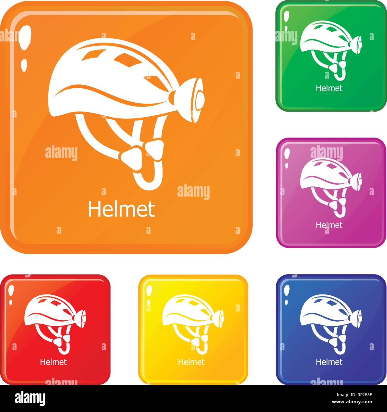 Helmet icons set vector color Stock Vector Image & Art - Alamy