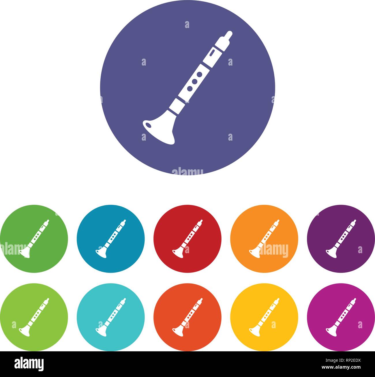 Trumpet icons set vector color Stock Vector Image & Art - Alamy