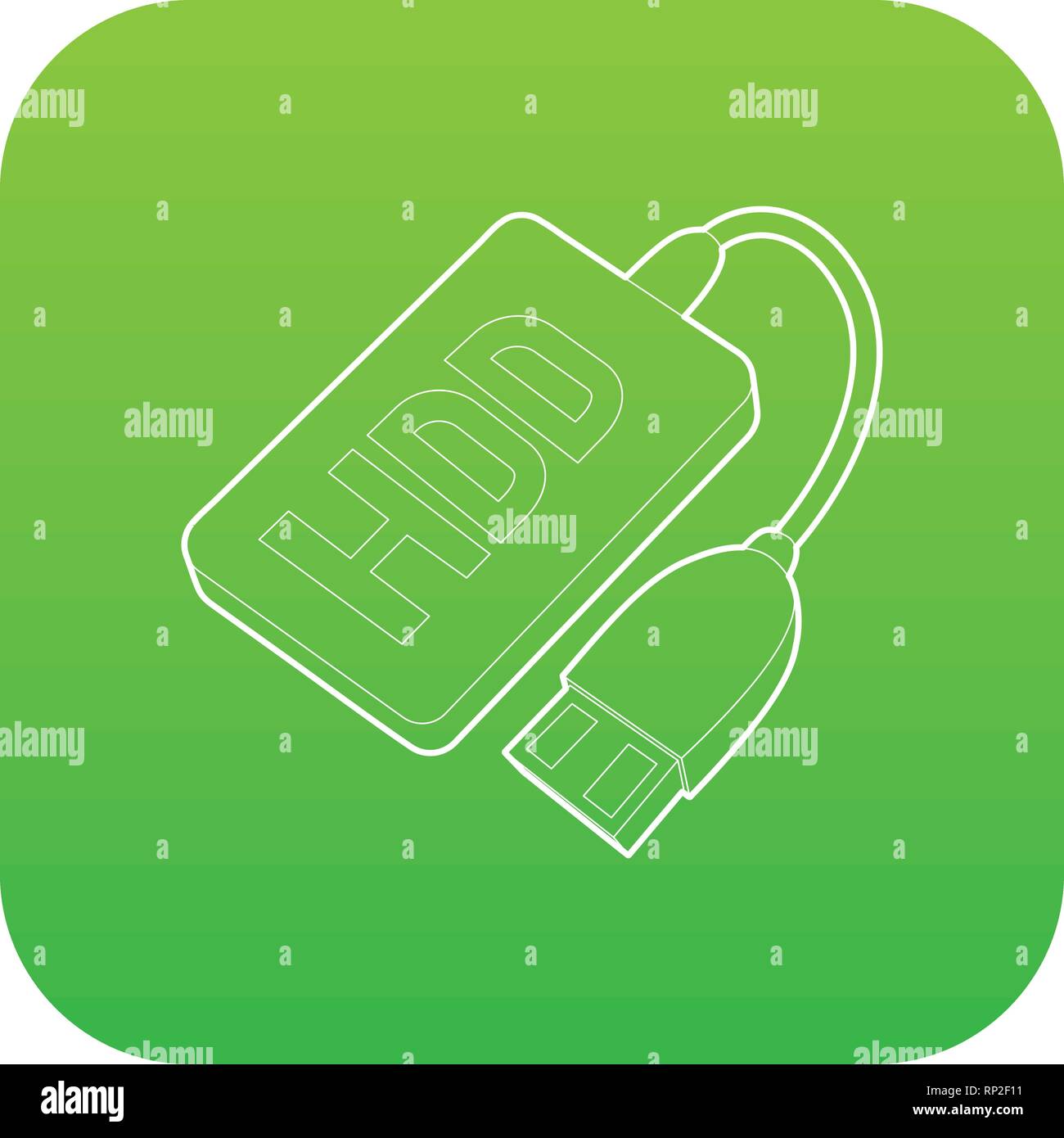 Hdd wire icon green vector Stock Vector Image & Art - Alamy
