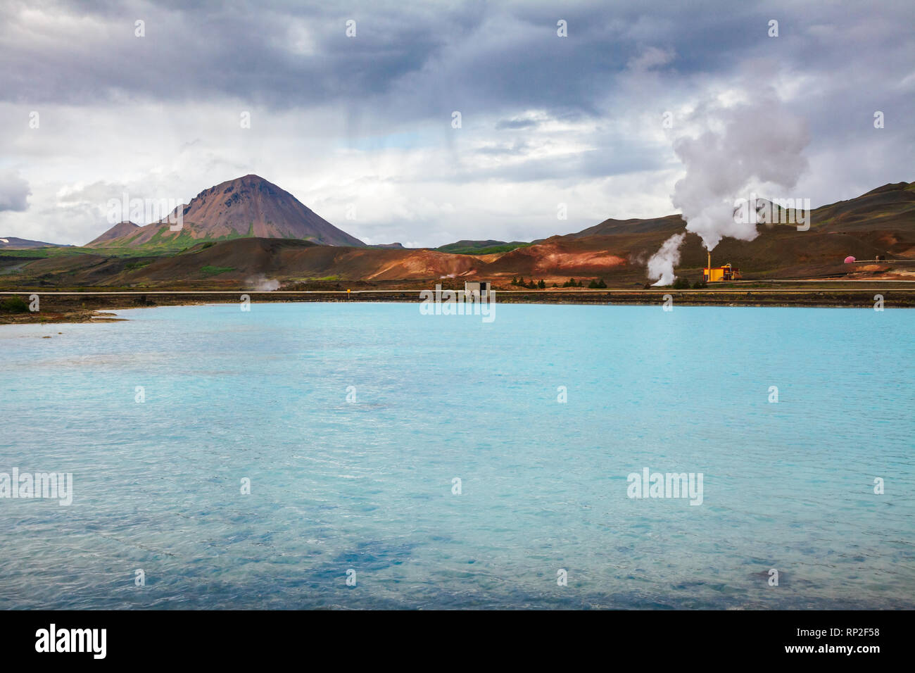 Krafla geothermal power plant, the largest Iceland's power station near ...