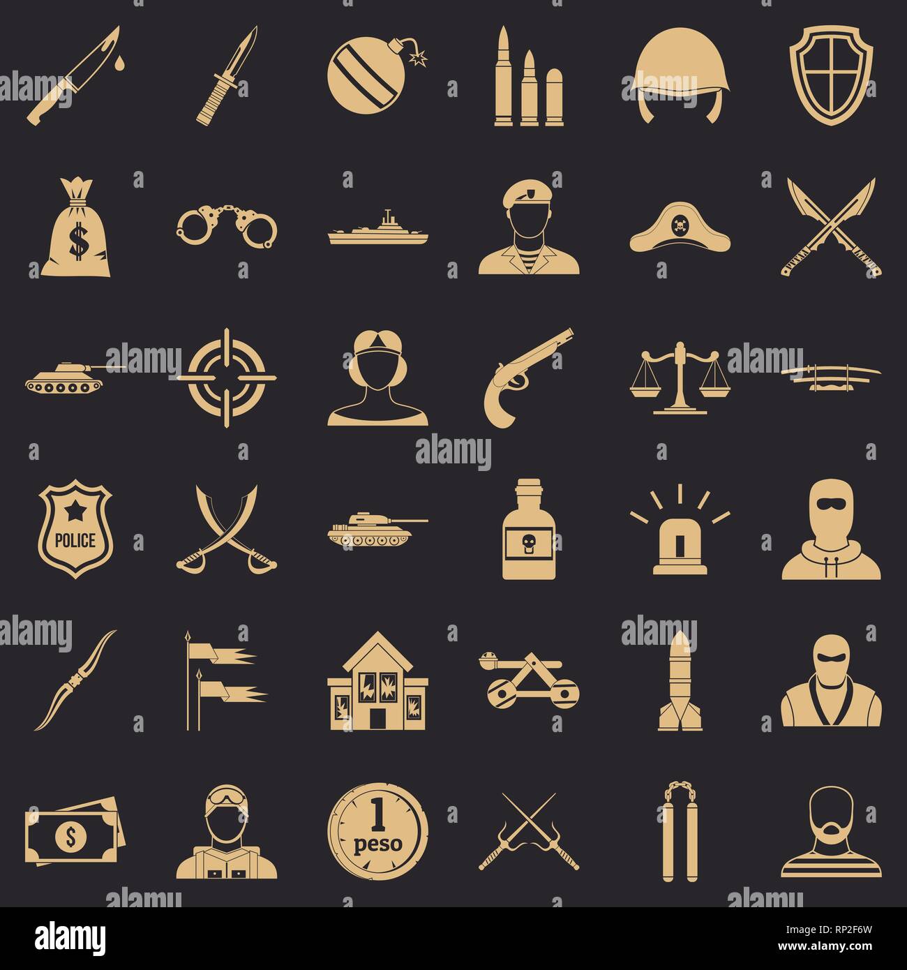War weapon icons set, simple style Stock Vector Image & Art - Alamy