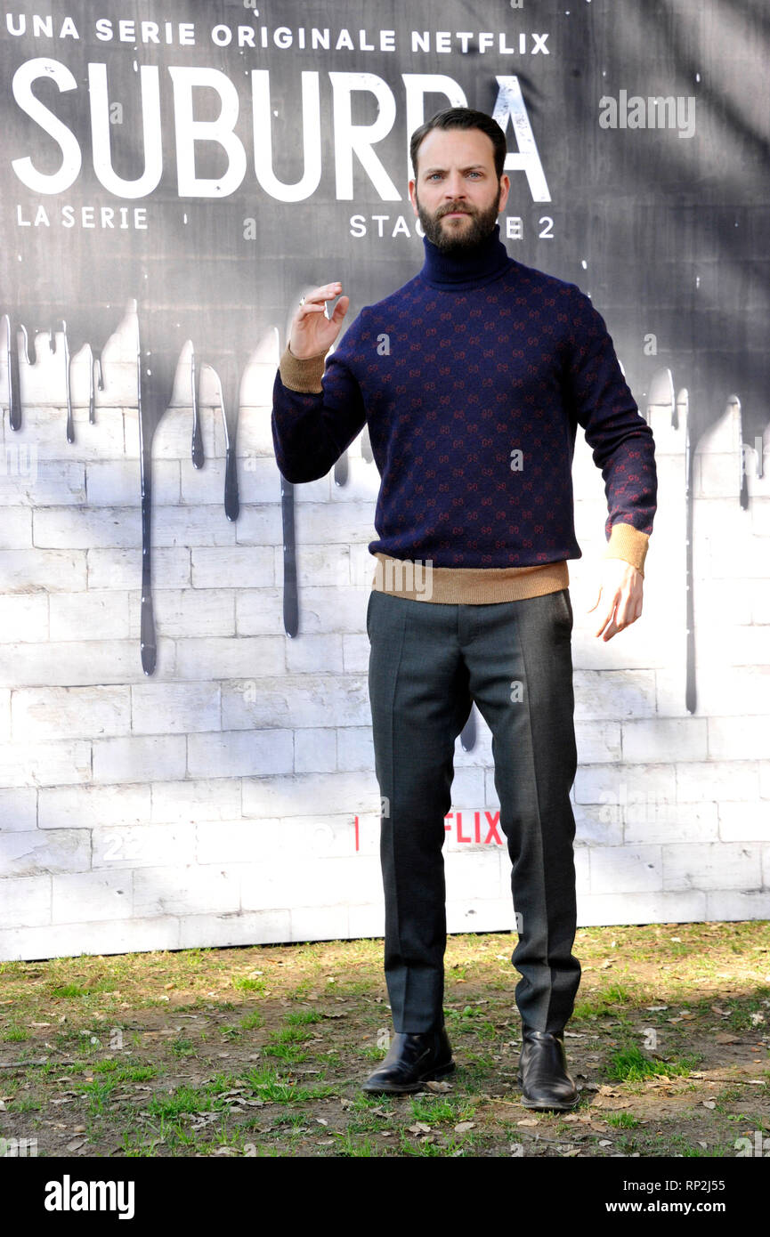 Rome, Italy. 20th Feb, 2019. Rome, Photocall of the Suburra TV series ...