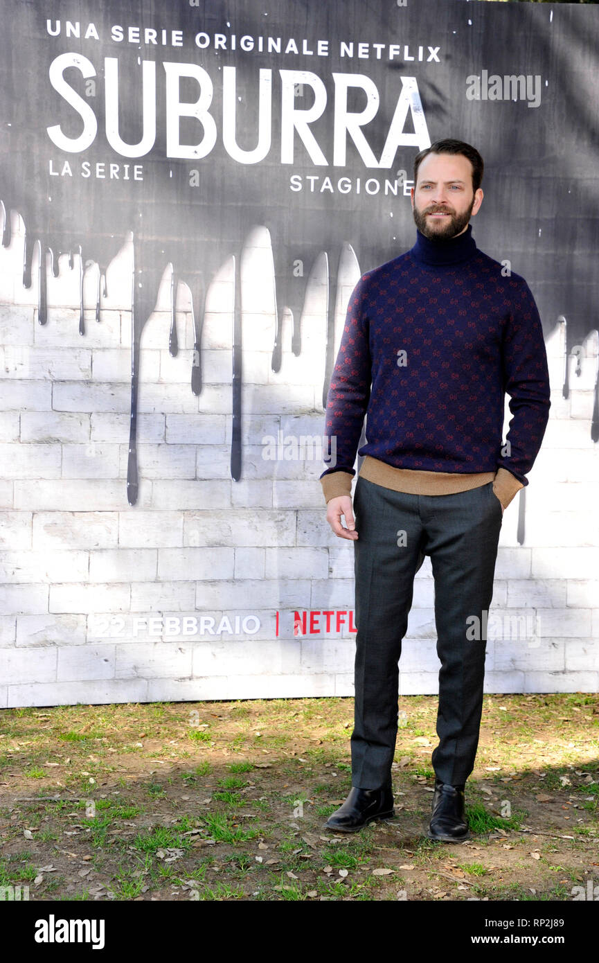 Rome, Italy. 20th Feb, 2019. Rome, Photocall of the Suburra TV series ...