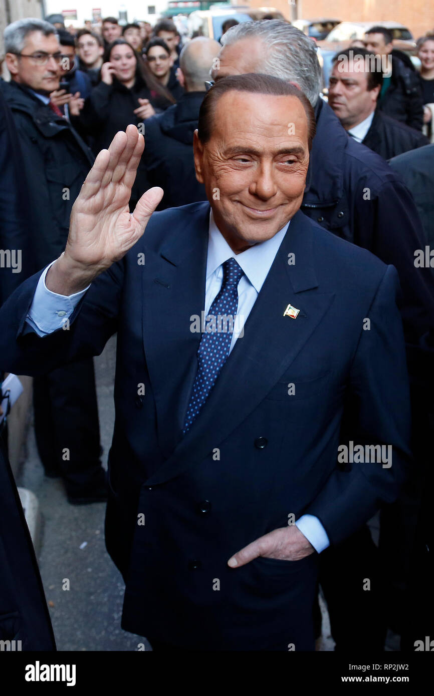 Silvio Berlusconi Rome February 20th 2019. Silvio Berlusconi enters the ...