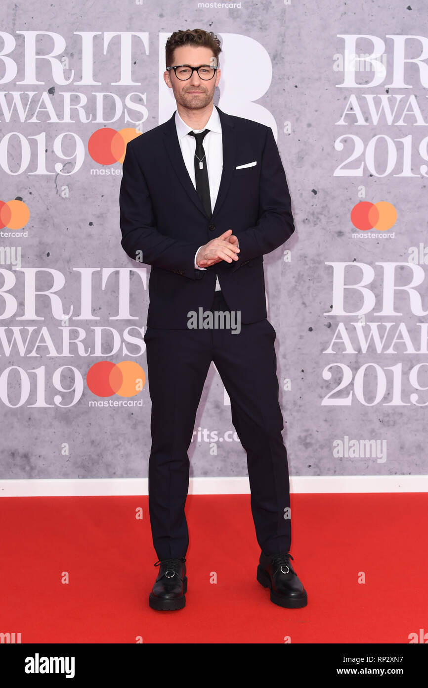 LONDON, UK. February 20, 2019: Matthew Morrison arriving for the BRIT ...