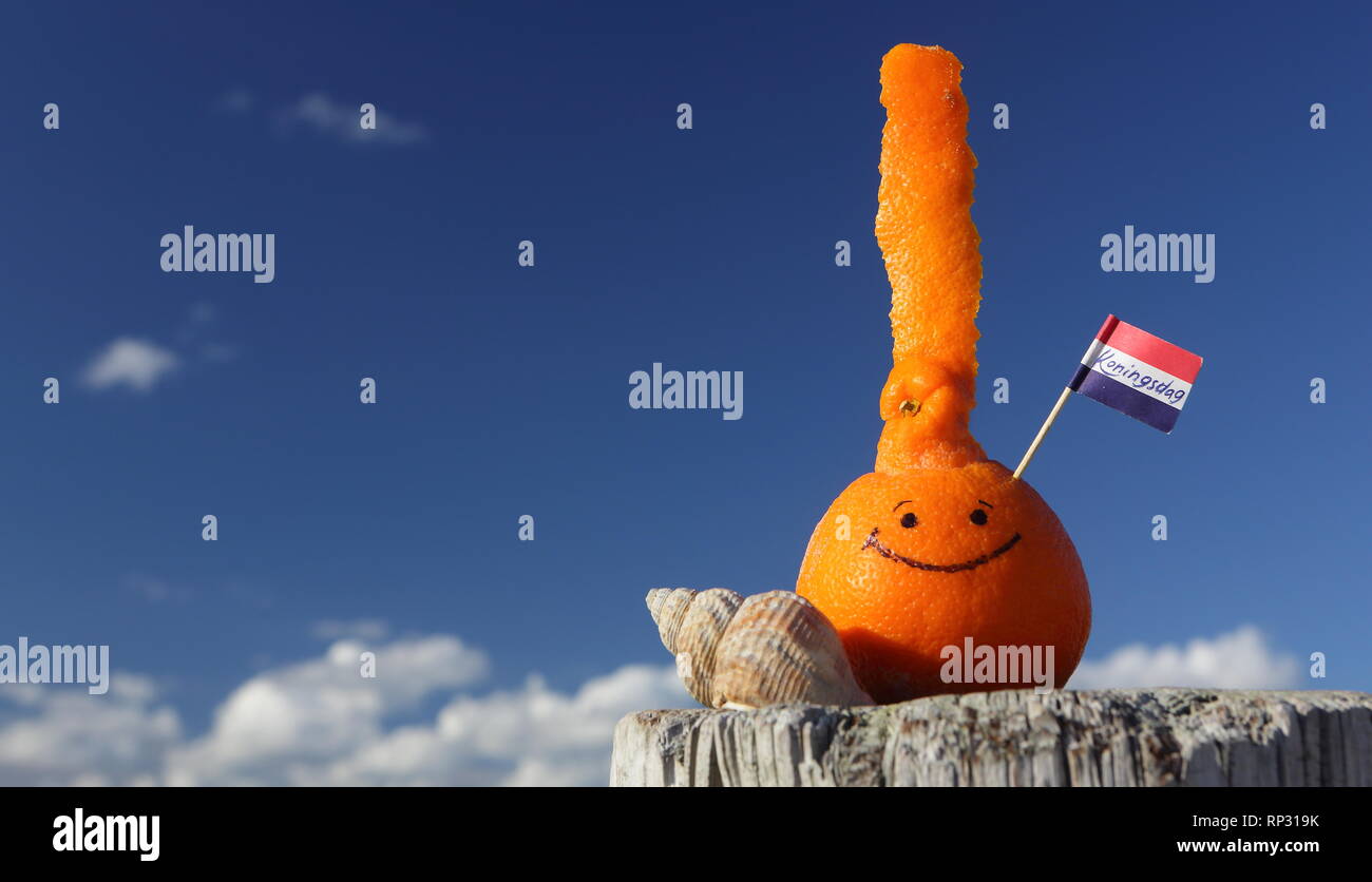 Dutch traditional festival. Kings day - Koningsdag. Orange and Dutch ...