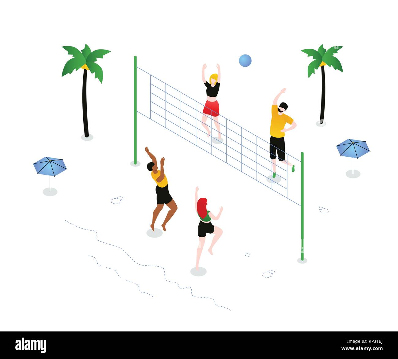Volleyball net beach Stock Vector Images - Alamy