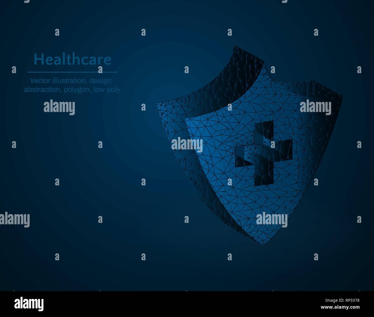 Healthcare symbol low poly vector illustration, protection polygonal ...