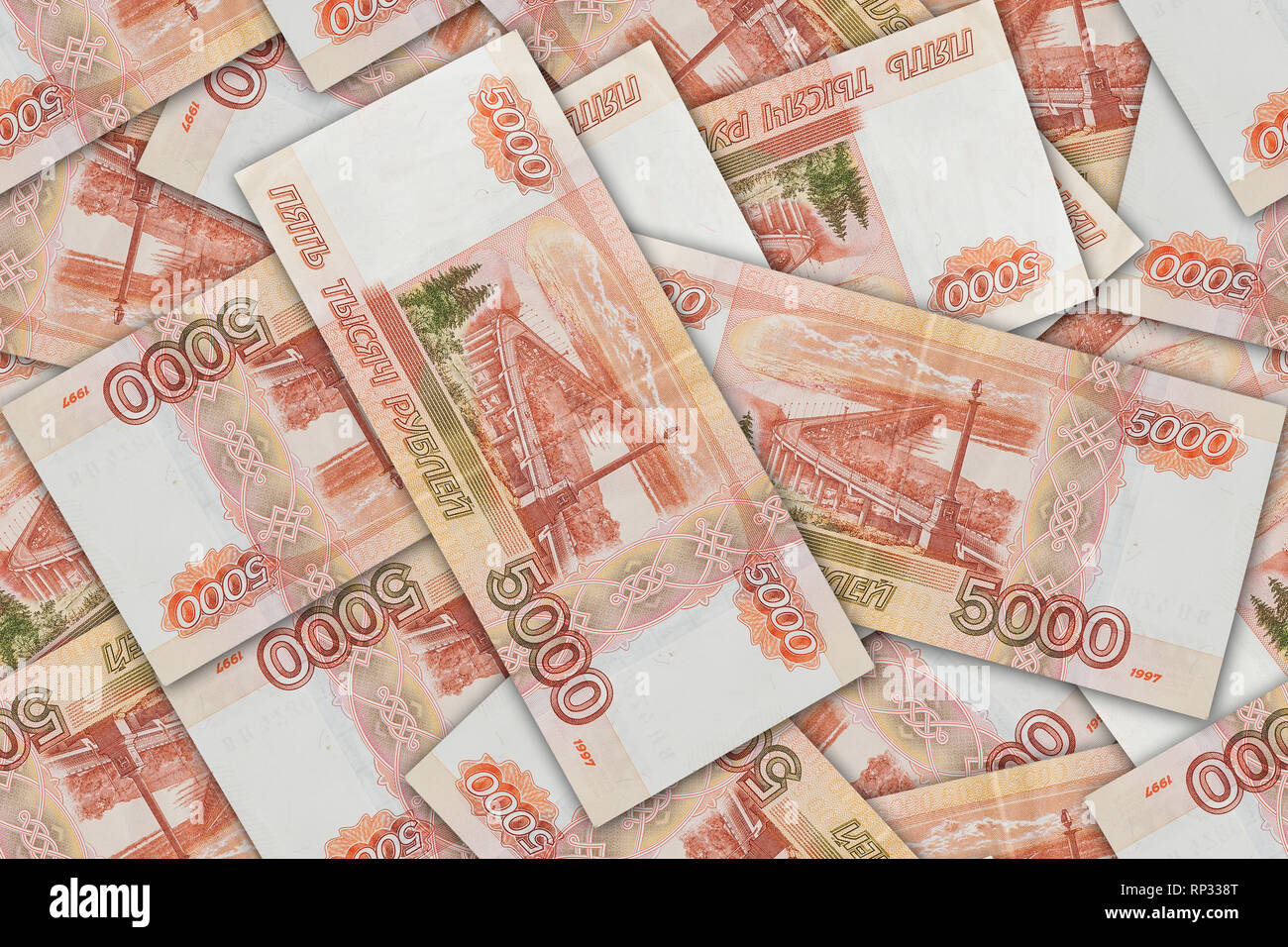 Seamless Texture of Russia Banknotes. Varicolored Collage Stock Photo ...