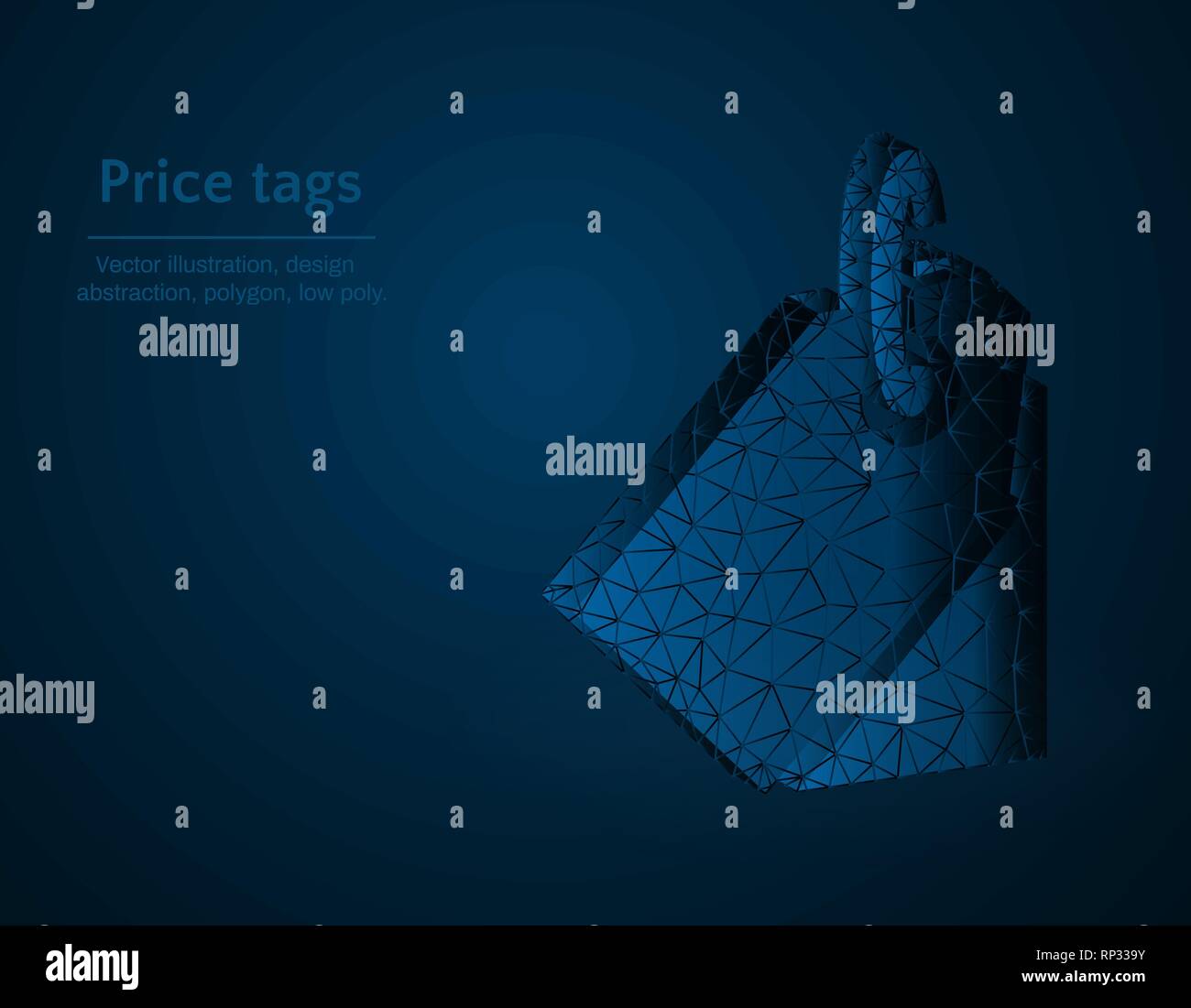 Price tag symbol low poly vector illustration, shortcuts polygonal icon ...