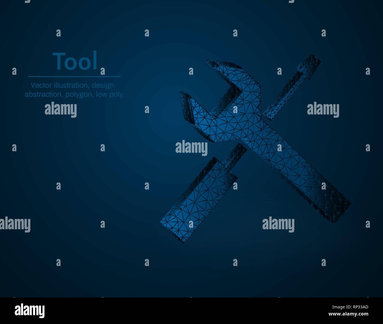 Tool symbol low poly vector illustration, instrument polygonal icon ...