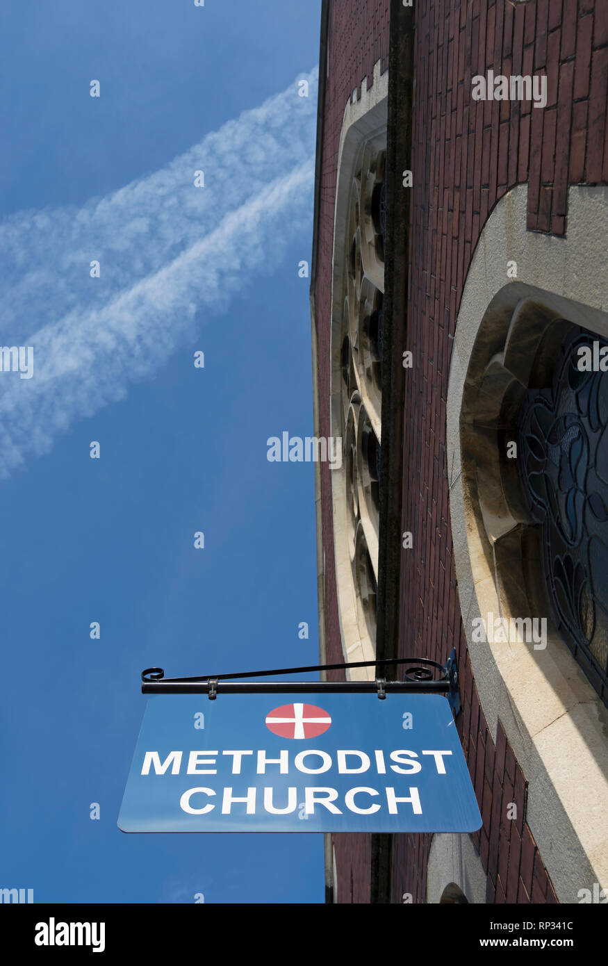 methodist church hanging sign at barnes methodist church, southwest ...