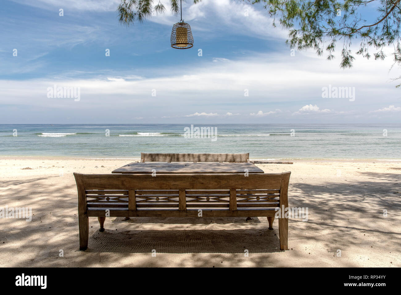 A beach image on the island of Gili Trawangan Located in Bali Indonesia ...