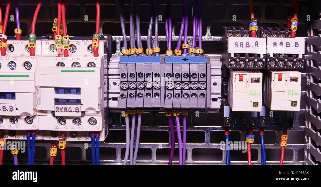 Electrical Distribution Board Circuit Breakers Stock Photos ...