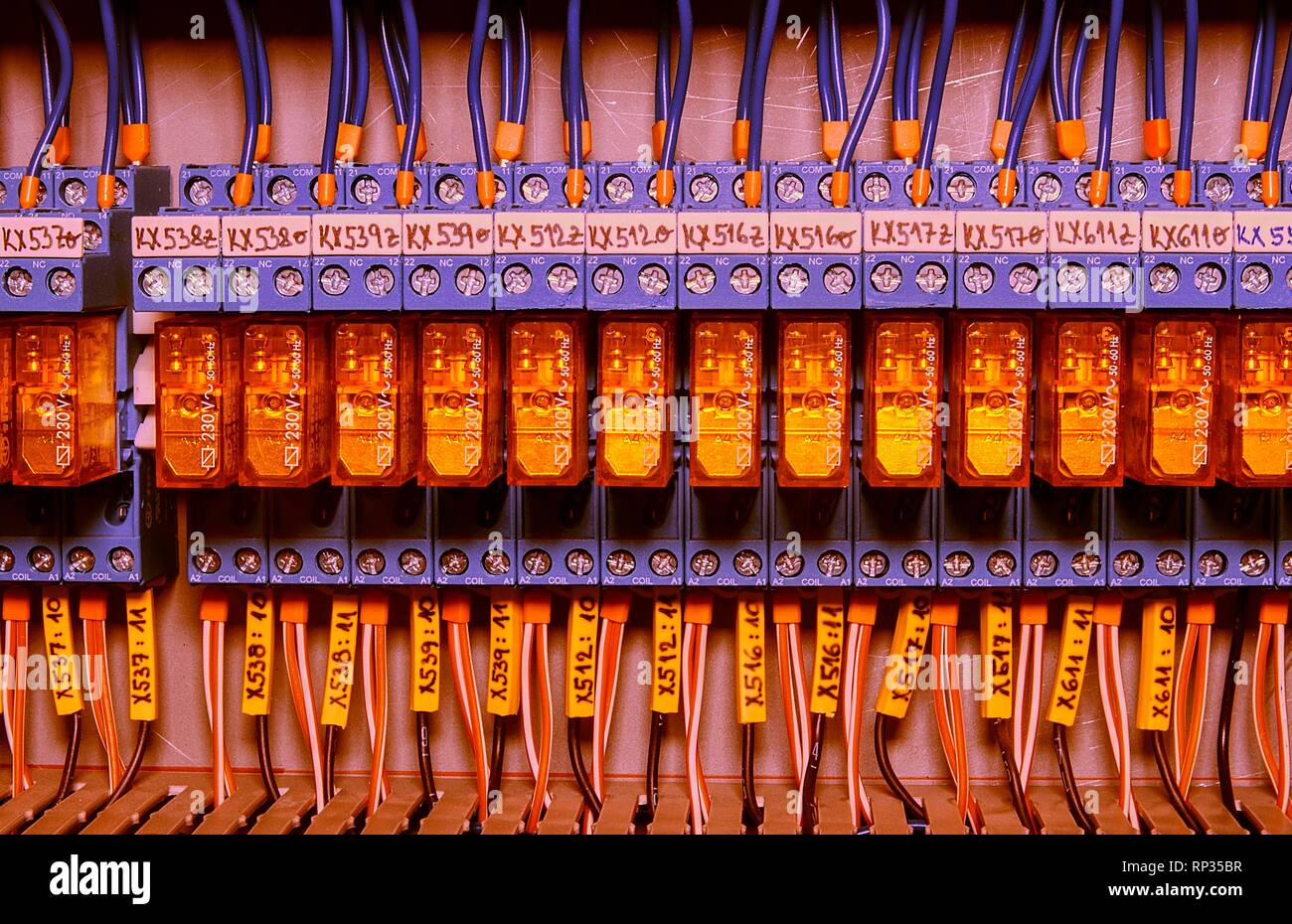 Relay actuators inside the industrial power case Stock Photo - Alamy