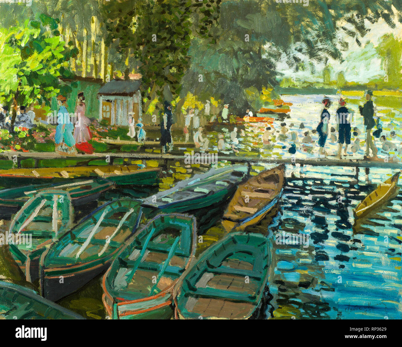 Bathers at La Grenouillere, Claude Monet, 1869, painting Stock Photo ...