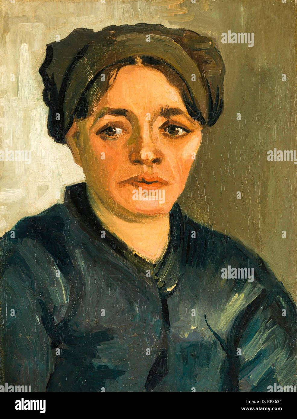 Head of a Peasant Woman, portrait, Vincent Van Gogh, 1884, painting ...