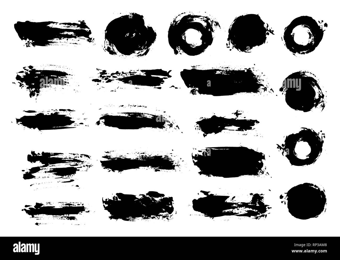 Brush strokes set vector painted isolated objects Stock Vector Image & Art - Alamy
