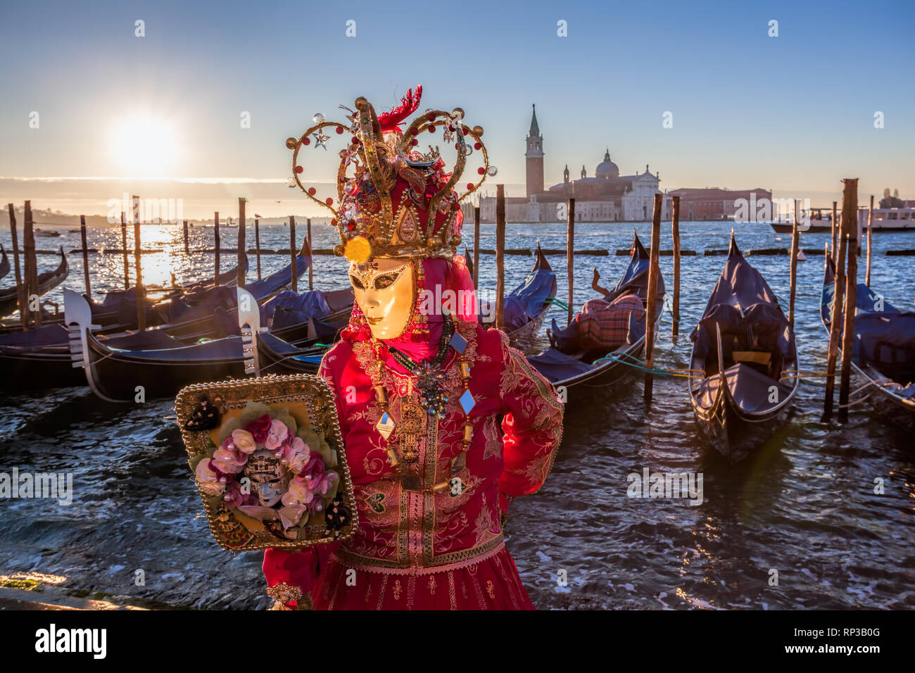 Colorful carnival mask at a traditional festival in Venice, Italy Stock ...