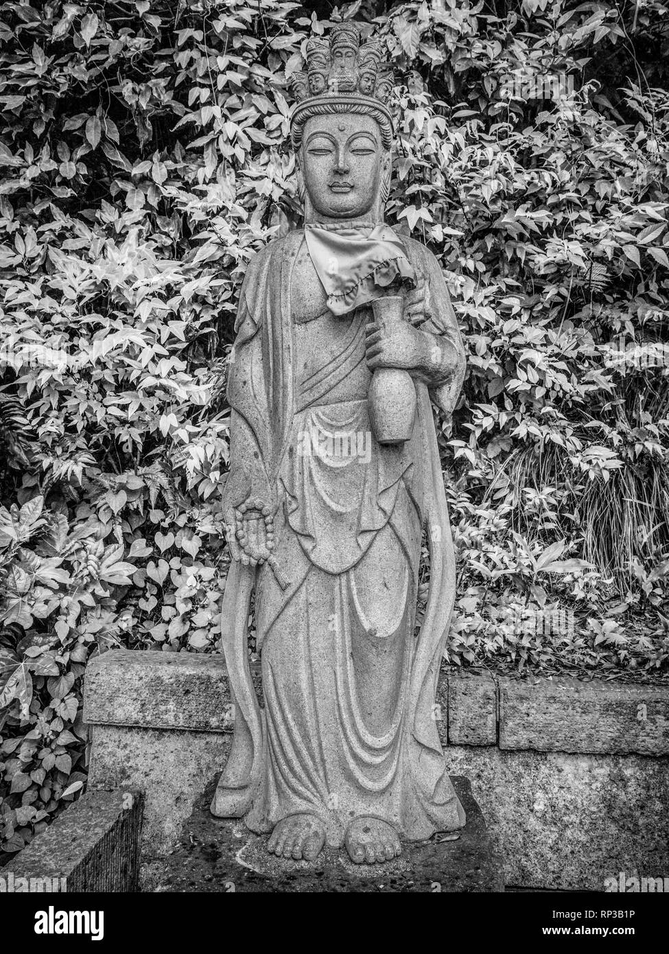 Garden in a temple Black and White Stock Photos & Images - Alamy