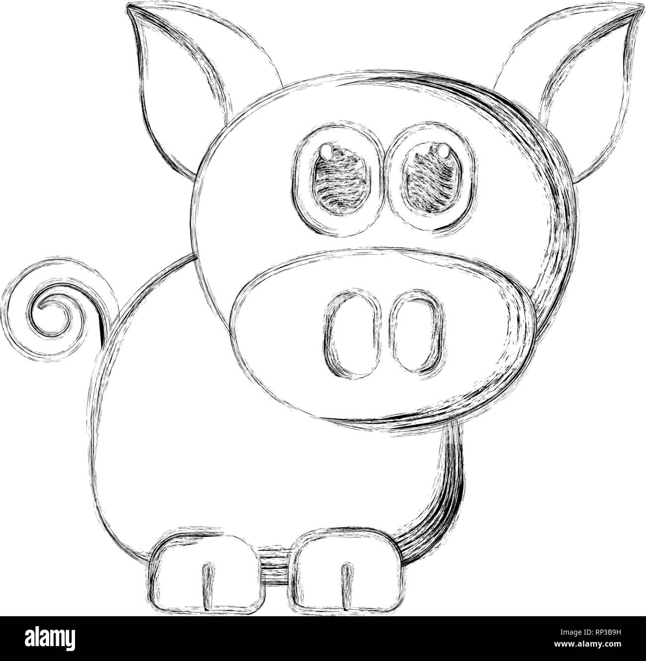 Cute draw pork cartoon hi-res stock photography and images - Alamy