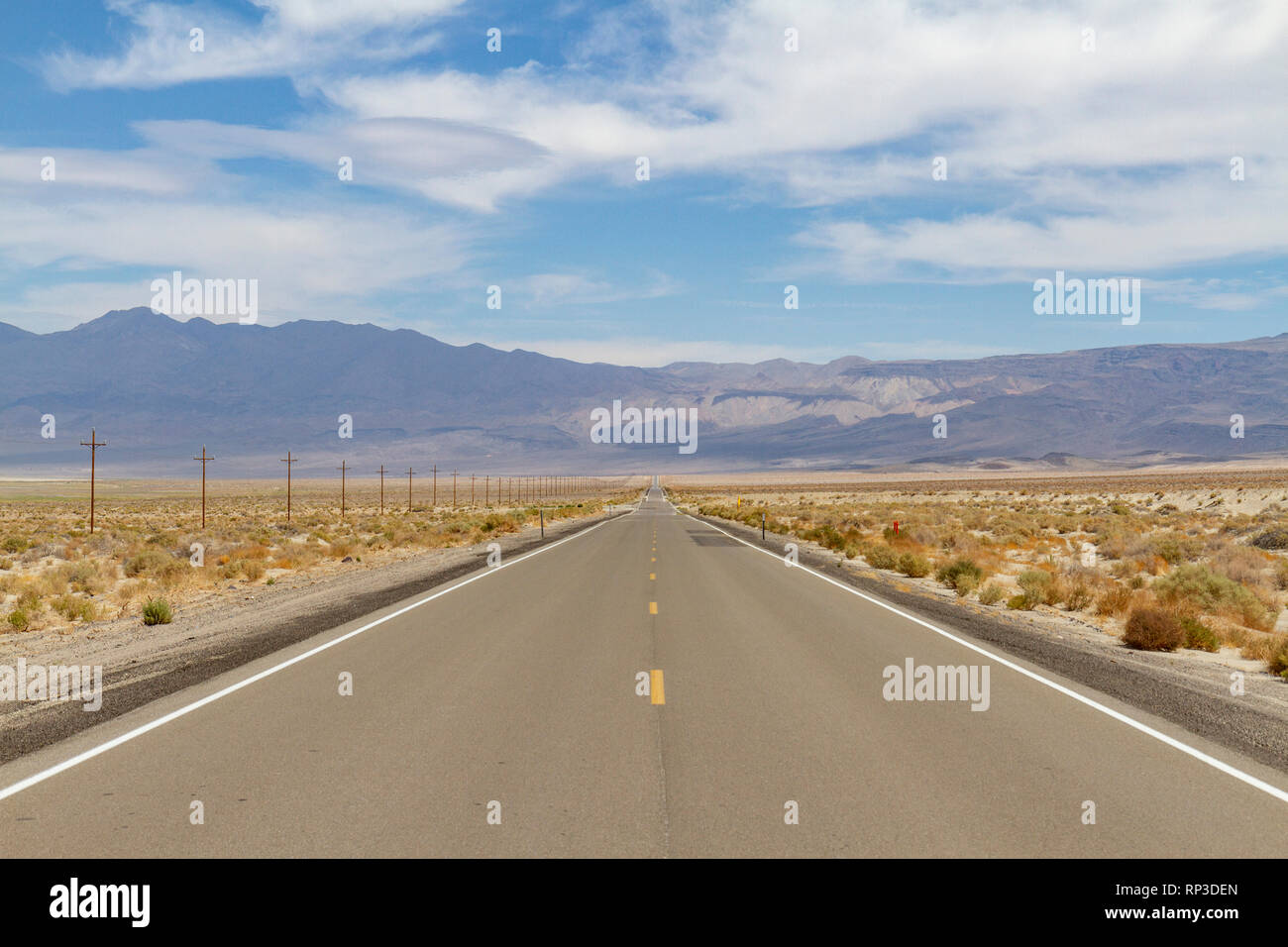 View along CA 190 NW from a few miles east of Olancha, California ...