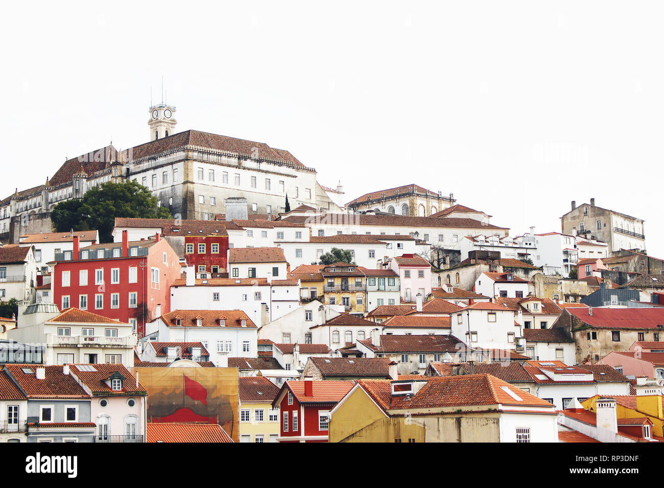 Panorama of Coimbra town, former medieval capital of Portugal. View of ...