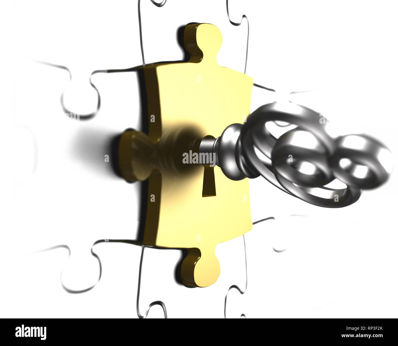 Silver metal puzzle hi-res stock photography and images - Alamy