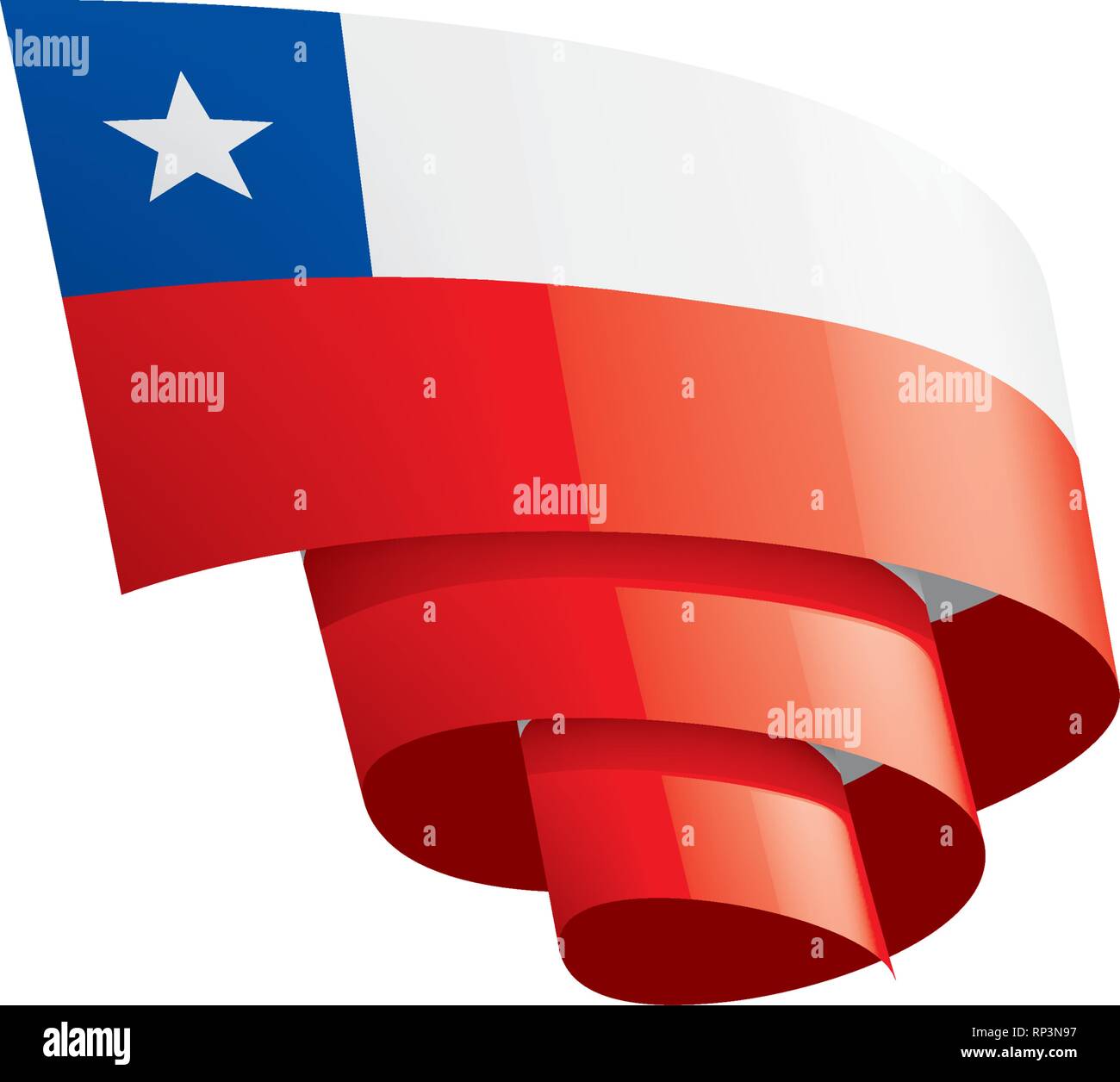 Realistic waving flag chile Stock Vector Images - Alamy