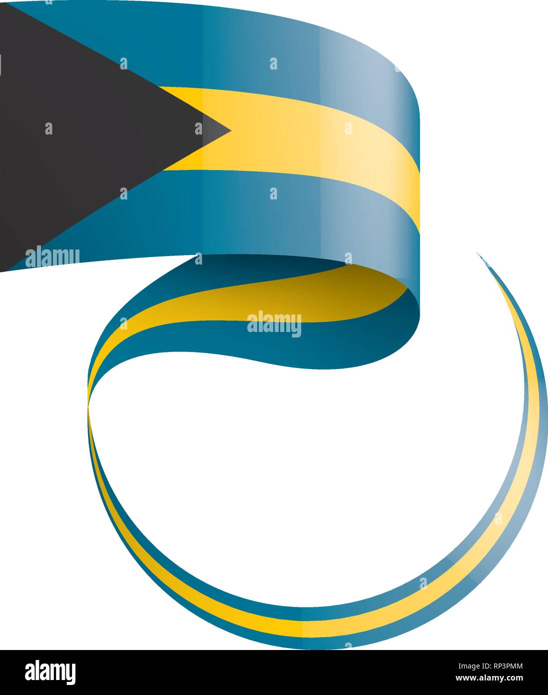 Bahamas flag, vector illustration on a white background Stock Vector ...