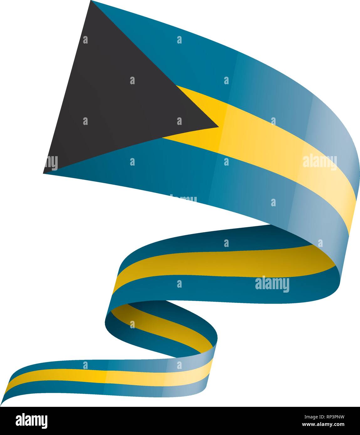 Bahamas flag, vector illustration on a white background Stock Vector ...