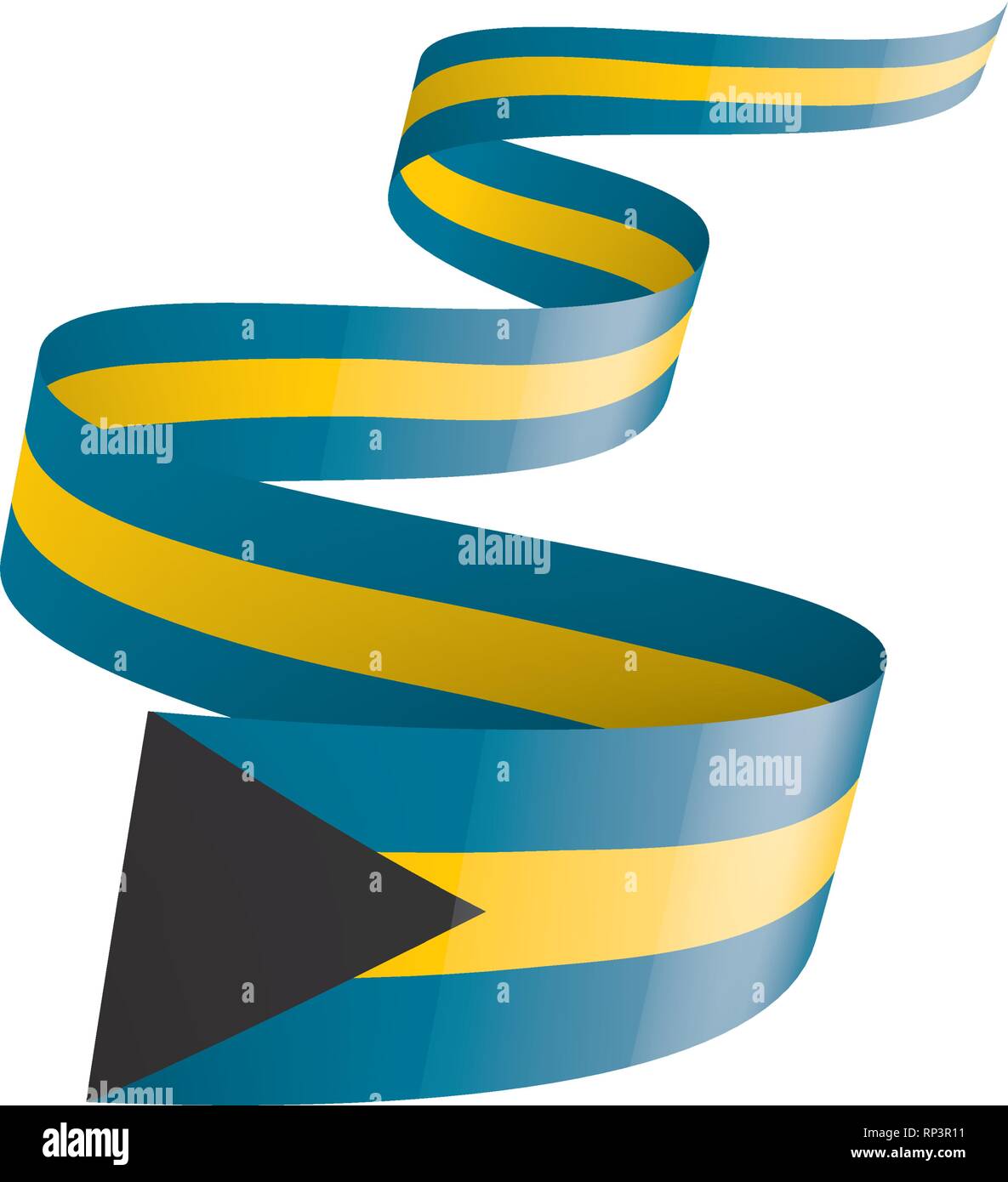 Bahamas flag, vector illustration on a white background Stock Vector ...