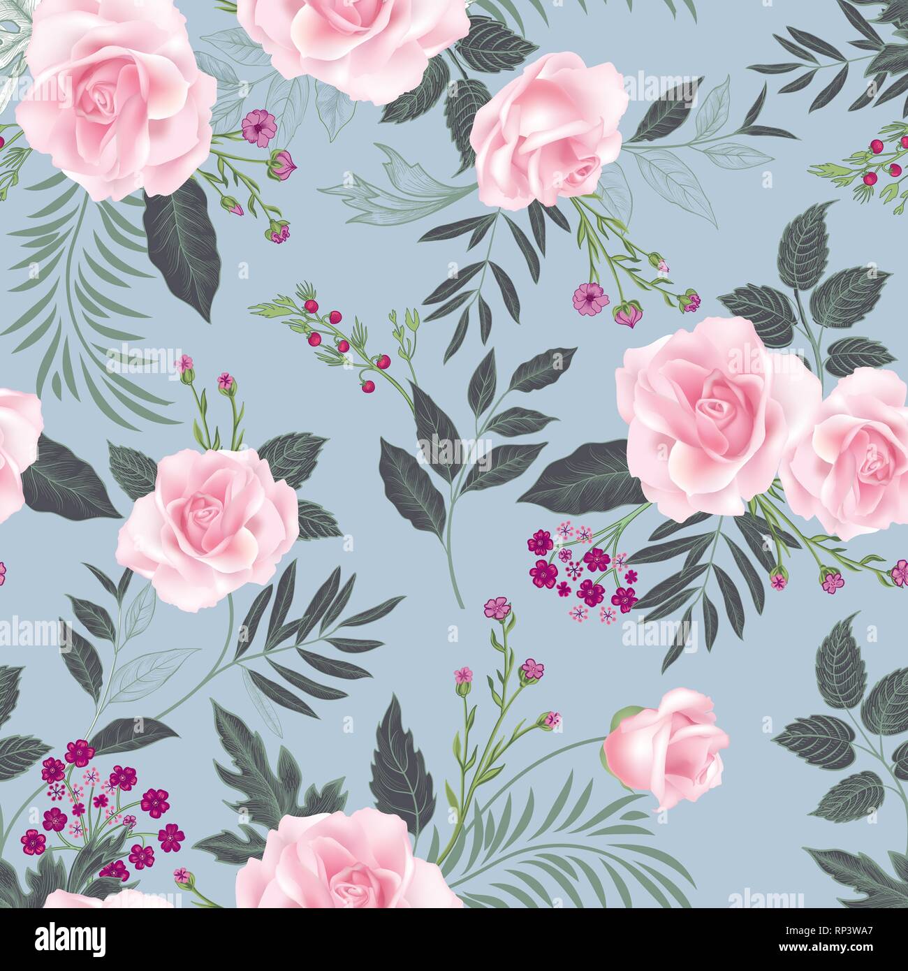 Floral seamless pattern. Garden Flower summer background Stock Vector ...