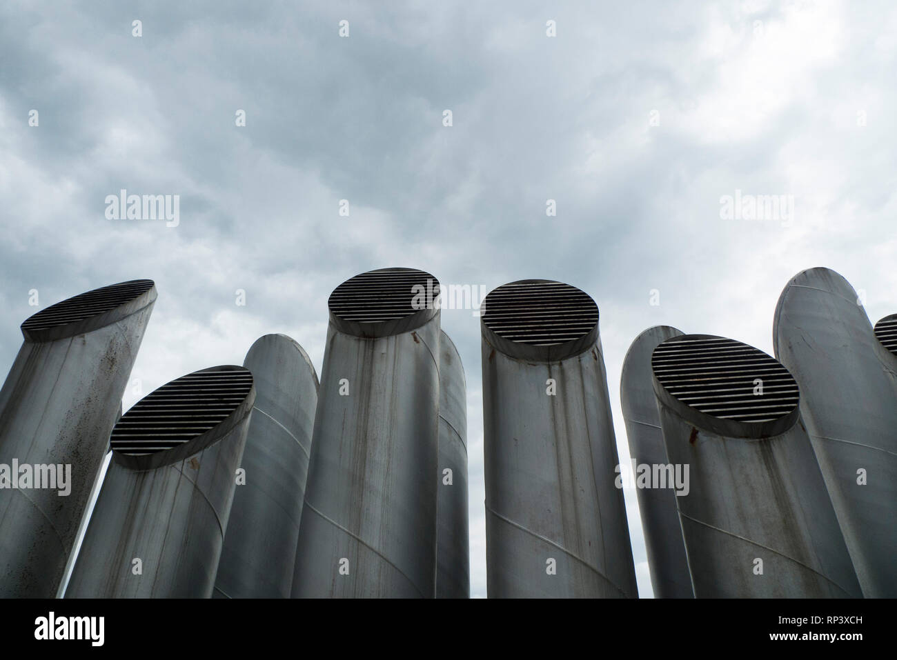 Image of pipes used for the aeration of large rooms Stock Photo - Alamy