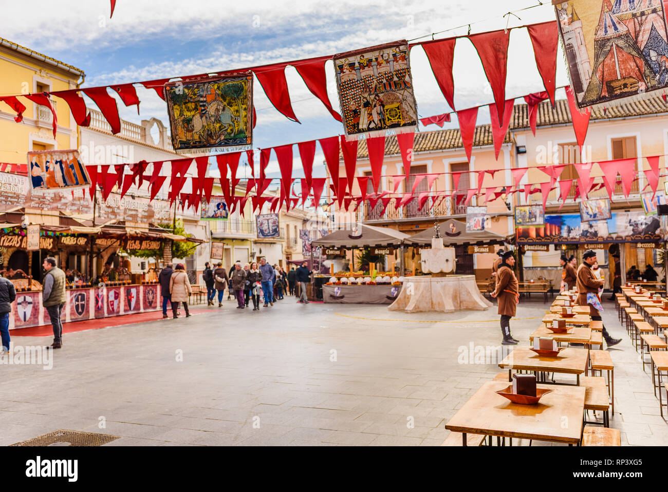 Valencia, Spain - January 27, 2019: Medieval gastronomic festival in ...