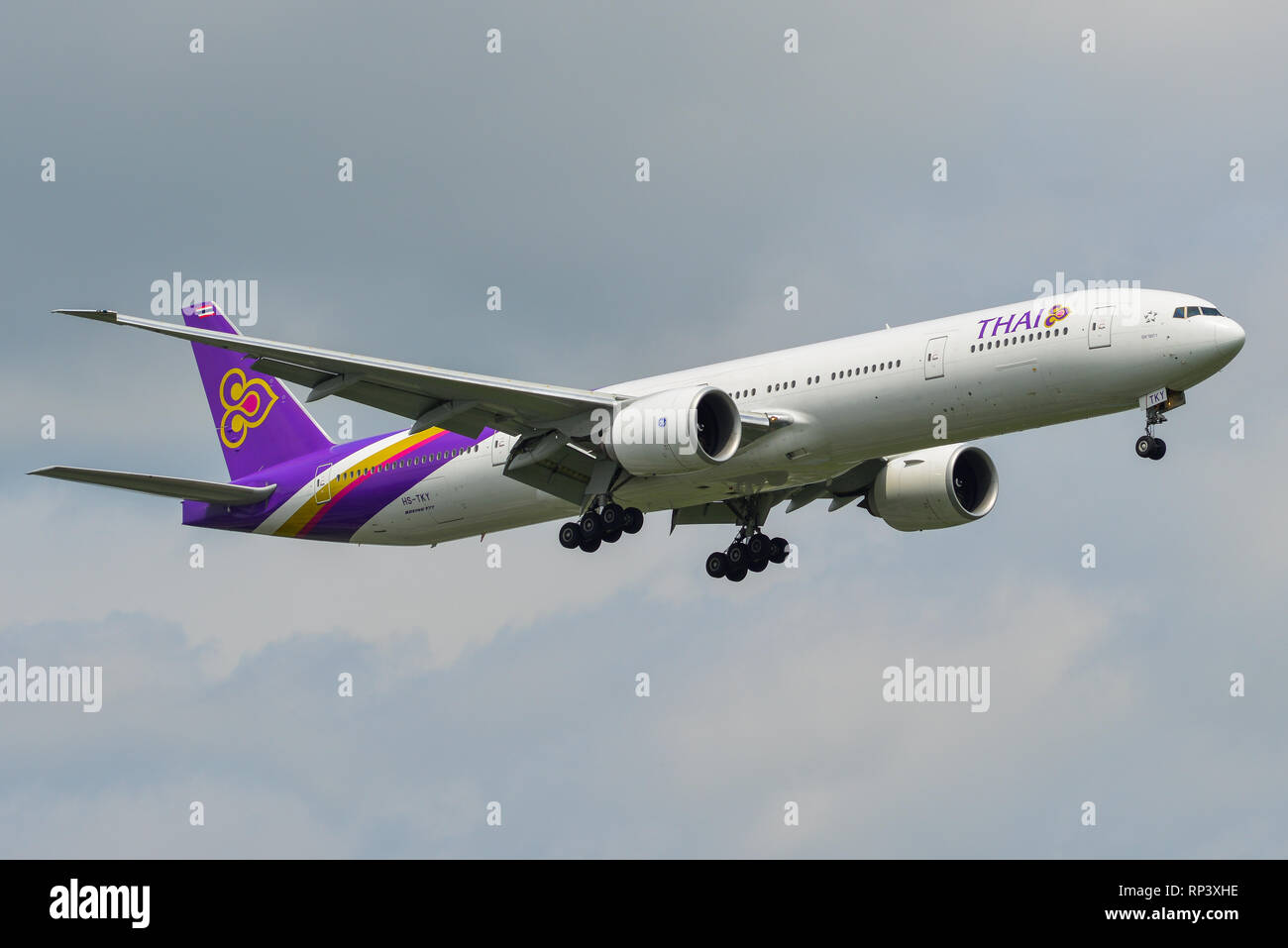 Bangkok, Thailand - Apr 21, 2018. A Boeing 777-300ER airplane of Thai ...