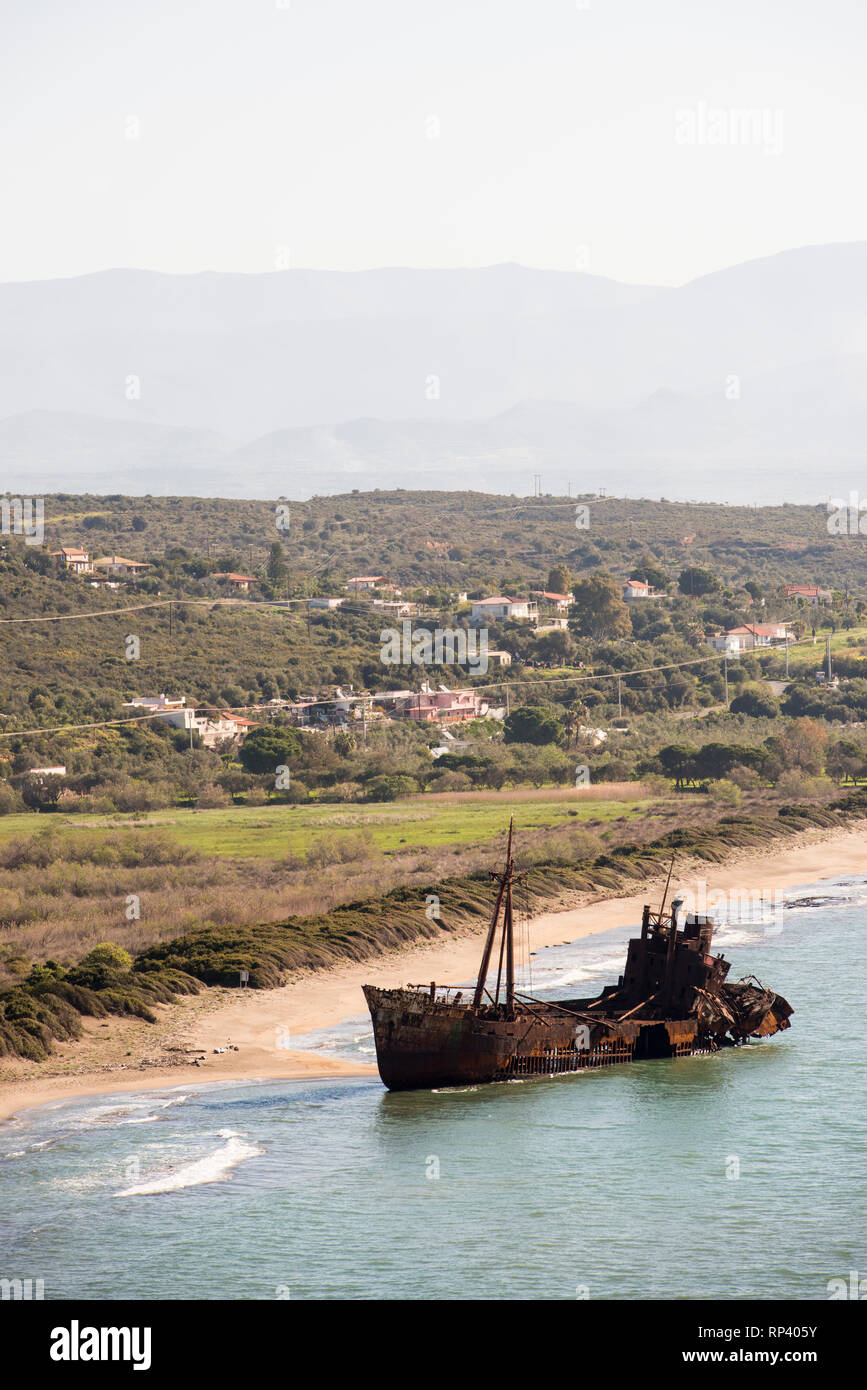 Dimitrios shipwreck, Valtaki beach, Greece Stock Photo - Alamy