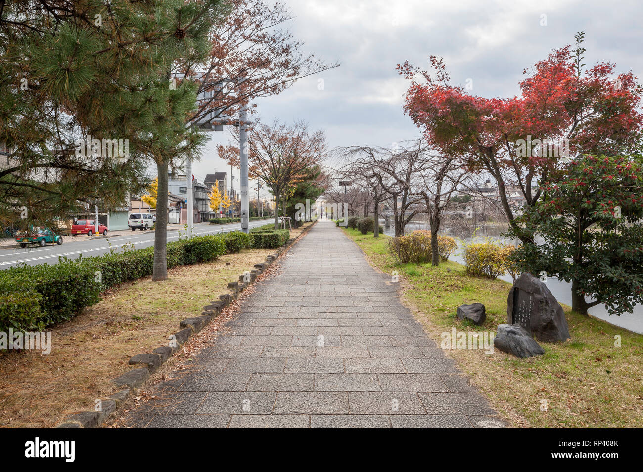 Kamo River, and footpath, in Kyoto Japan Stock Photo - Alamy