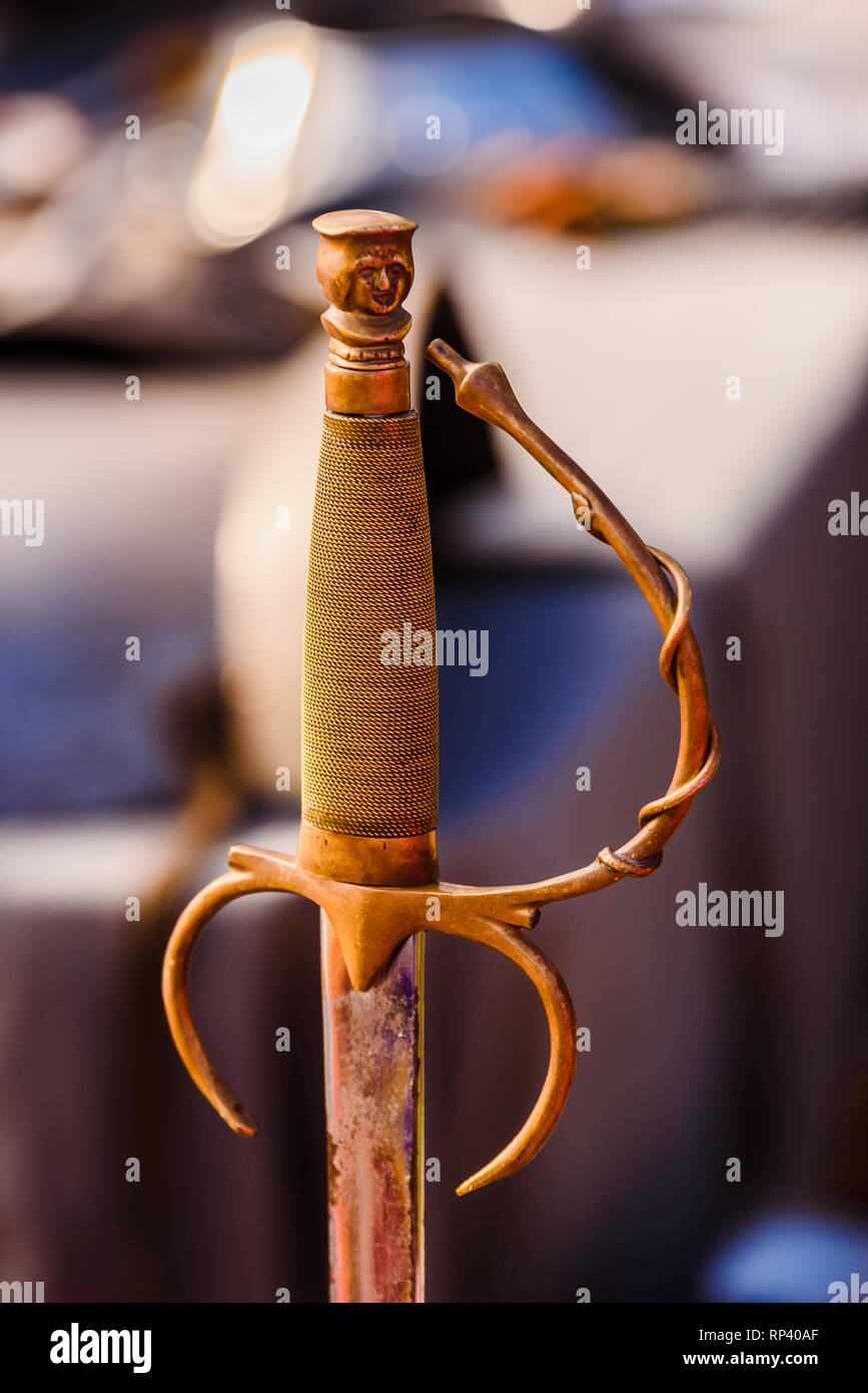 Handle of some old Spanish swords Stock Photo - Alamy