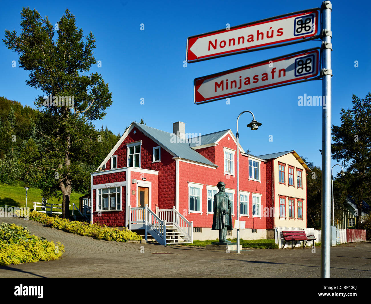 Statue of Jon Sveinsson by The Akureyri Museum, Akureyri, Iceland Stock ...