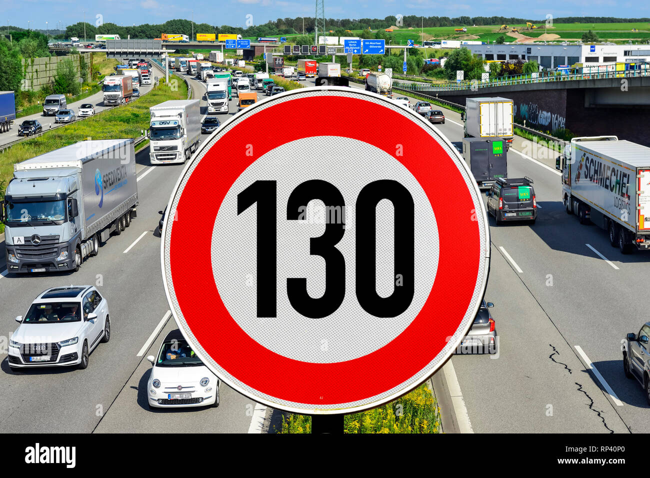 Highway sign 130 hi-res stock photography and images - Alamy