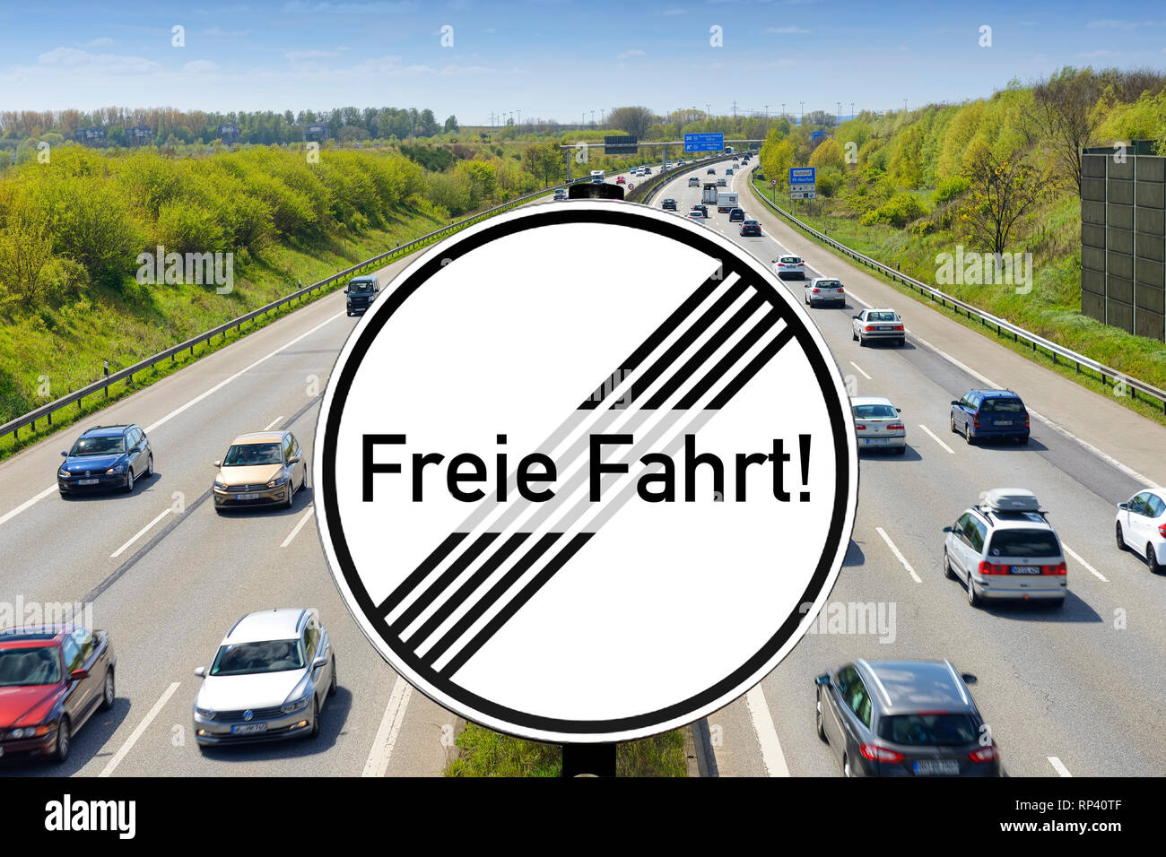 No Speed Limit Sign Autobahn