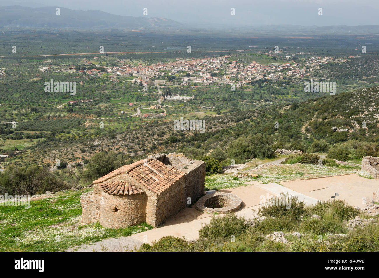 Byzantine church in Geraki, ancient hillside Byzantine town, Greece ...