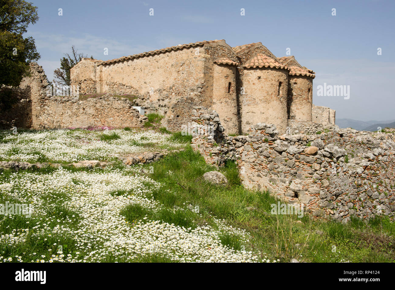 Byzantine church in Geraki, Ancient hillside Byzantine town, Greece ...