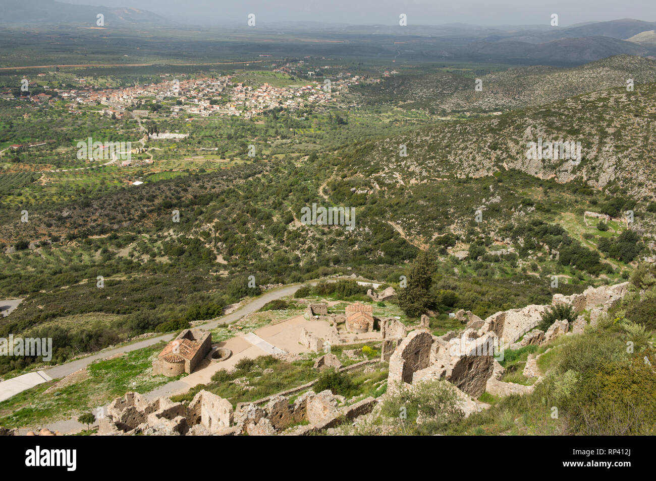 Byzantine churches in Geraki, Ancient hillside Byzantine town, Greece ...