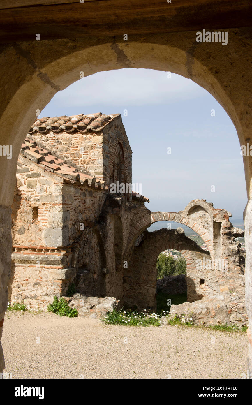 Byzantine church in Geraki, Ancient hillside Byzantine town, Greece ...