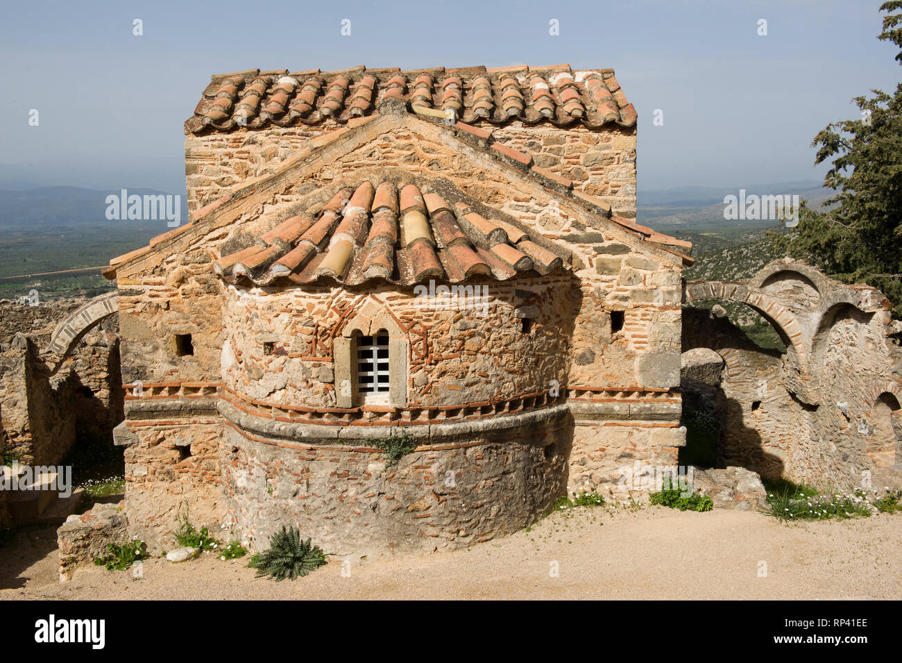 Byzantine church in Geraki, Ancient hillside Byzantine town, Greece ...