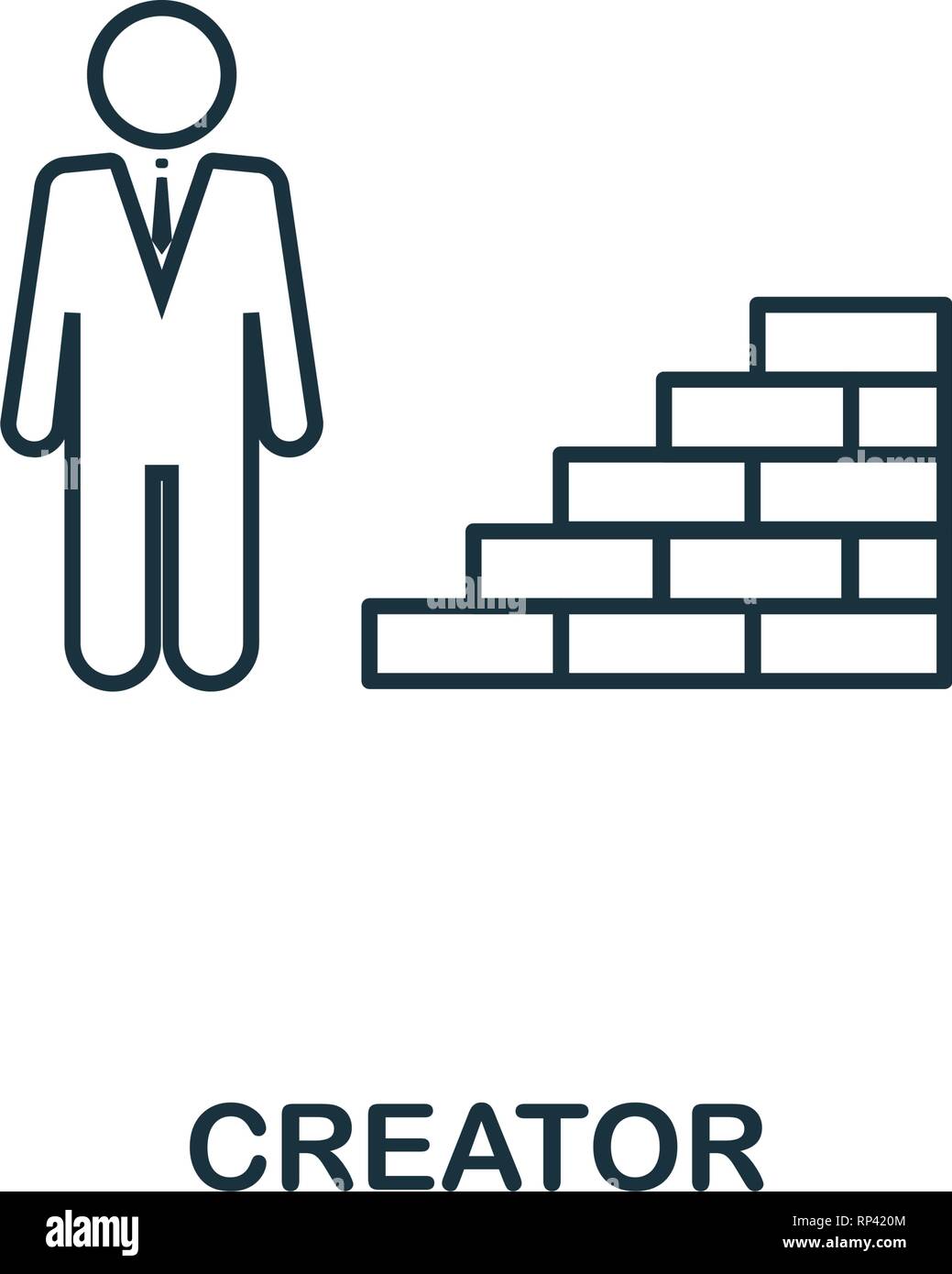 Creator outline icon. Thin line element from crowdfunding icons ...