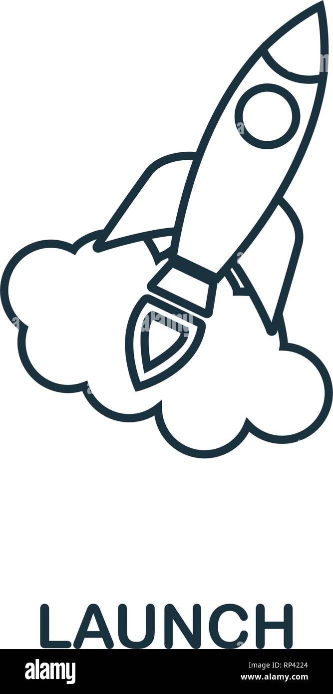 Launch outline icon. Thin line element from crowdfunding icons ...