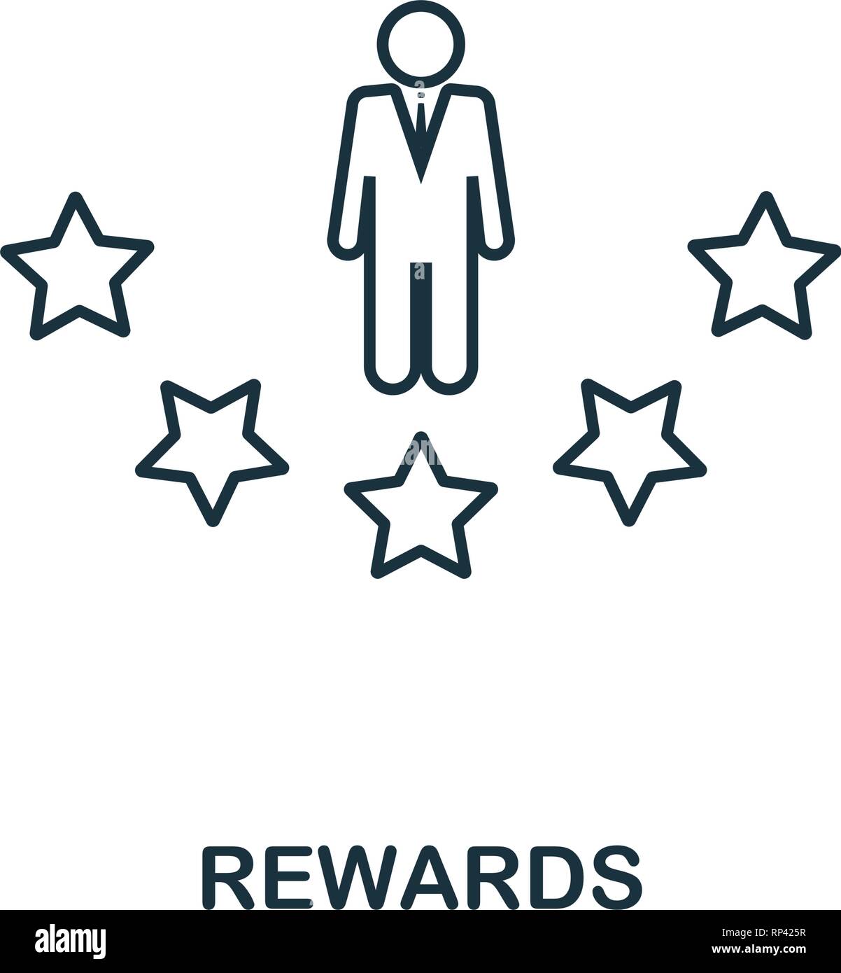 Rewards outline icon. Thin line element from crowdfunding icons ...